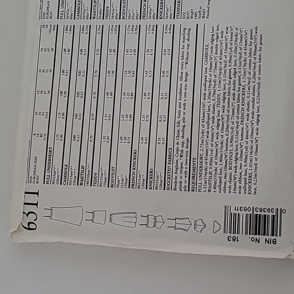 New Look | Other | New Look Intimates Sewing Pattern Sz 88 | Poshmark